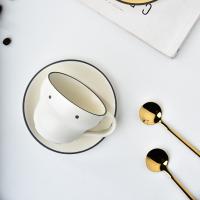 China Stocked Ceramic Cups Saucers Ceramic Stoneware Coffee Mug And Saucer Set For Tea for sale