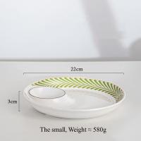 China Sustainable 9.5 Inch And 8.5 Inch Ceramic Porcelain Party Plates With Sauce Dish Susi Plate for sale