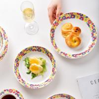 China Dinnerware Sets Floral Dinner Plate Ceramic Designed With Cartoon Style for sale