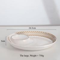 China Sustainable 9.5 Inch And 8.5 Inch Ceramic Porcelain Party Plates With Sauce Dish Susi Plate for sale