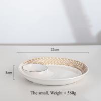 China Sustainable 9.5 Inch And 8.5 Inch Ceramic Porcelain Party Plates With Sauce Dish Susi Plate for sale