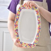 China Dinnerware Sets Floral Dinner Plate Ceramic Designed With Cartoon Style for sale