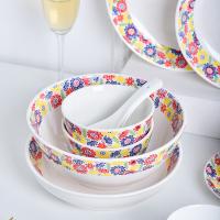 China Dinnerware Sets Floral Dinner Plate Ceramic Designed With Cartoon Style for sale