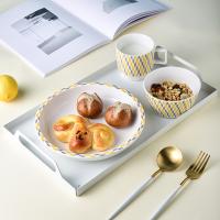 China Under Glazed Ceramic Dinnerware Sets European Porcelain Dinner Set For 12 Person Decal Diamond Patterns for sale