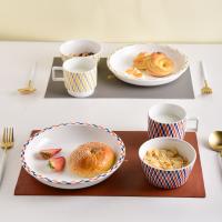 China Under Glazed Ceramic Dinnerware Sets European Porcelain Dinner Set For 12 Person Decal Diamond Patterns for sale