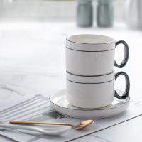 China 200ml Volume Kitchen Tabletop Ceramic Cappuccino Cups With Saucers For Business Gifts for sale