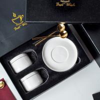 China 200ml Volume Kitchen Tabletop Ceramic Cappuccino Cups With Saucers For Business Gifts for sale