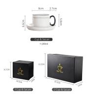 China 200ml Volume Kitchen Tabletop Ceramic Cappuccino Cups With Saucers For Business Gifts for sale