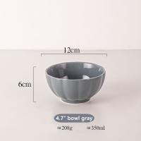 China Porcelain Color Stoneware Bowl Set For 6 People Nordic Pumpkin Bowls Ceramic 4.7 Inch for sale