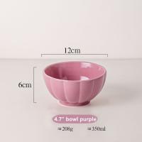 China Porcelain Color Stoneware Bowl Set For 6 People Nordic Pumpkin Bowls Ceramic 4.7 Inch for sale