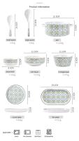China Under Glazed Technique 72 Pcs Bohemian Ceramic Dinnerware Set With Red And Blue Decal for sale