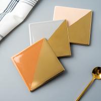 China Water Proof Ceramic Coaster Tea Cup Coasters For Business Gifts Square Round Cup Mat for sale
