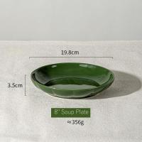 China 24-Piece Ceramic Dishes Set Green Pumpkin Kitchen Utensils For Porcelain Table Plates for sale