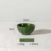 China 24-Piece Ceramic Dishes Set Green Pumpkin Kitchen Utensils For Porcelain Table Plates for sale