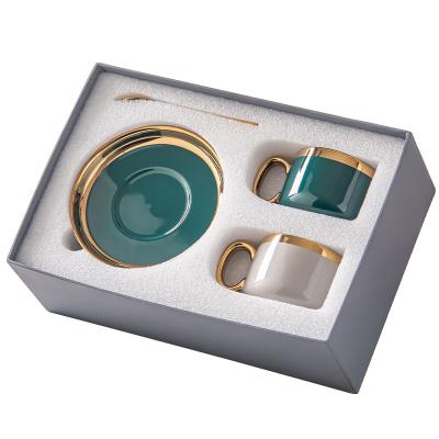 China Classic Design Style Ceramic Tea Cup Set Luxury Turkish Porcelains Coffee Mug Gift Box for sale