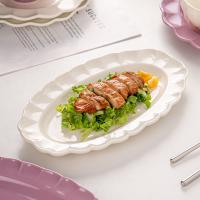 China Long Plates Modern Ceramic Oval Plates For Restaurant Nordic Porcelain Tableware Set for sale