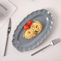 China Long Plates Modern Ceramic Oval Plates For Restaurant Nordic Porcelain Tableware Set for sale