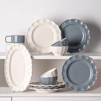 China Long Plates Modern Ceramic Oval Plates For Restaurant Nordic Porcelain Tableware Set for sale
