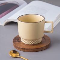China Color Glaze Vintage Coffee Mug Set 6 Ceramic Mug Cup Coffee Retro Stoneware Stack Cup for sale