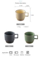 China Color Glaze Vintage Coffee Mug Set 6 Ceramic Mug Cup Coffee Retro Stoneware Stack Cup for sale