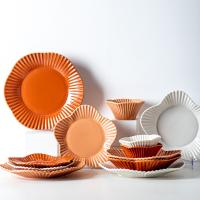 China Design Christmas 16 Pcs Ceramic Dinner Set 24pcs Gift Sustainable With Plant Pattern for sale