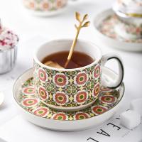 China Christmas Gift Tazas Customized 200ml 6.76oz Porcelain Coffee Tea Cup And Saucer for sale