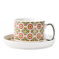 China Christmas Gift Tazas Customized 200ml 6.76oz Porcelain Coffee Tea Cup And Saucer for sale