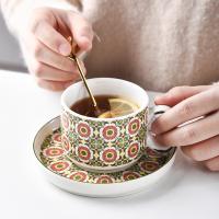China Christmas Gift Tazas Customized 200ml 6.76oz Porcelain Coffee Tea Cup And Saucer for sale