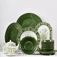 China Business Gifts Luxury Purple Plate For Elegant Restaurants Dinnerware Set Party Wedding for sale