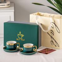 China Luxurious Gold Rim Ceramic Tableware Set For Christmas Elegant Tea Cup And Coffee Mug for sale