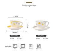 China Drinkware Type Cups Saucers 250ml Volume Set Of 6 Ceramic Tea Cups With Fruit Design for sale