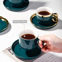 China 12pcs Ceramic Tea Set Of 6 Cups And Saucer For Luxury Design Style Christmas 2024 Gift for sale