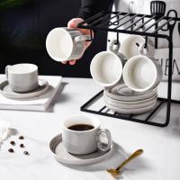 China 12pcs Ceramic Tea Set Of 6 Cups And Saucer For Luxury Design Style Christmas 2024 Gift for sale