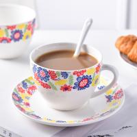 China Floral Design Style 12pcs Ceramic Cups And Saucers For Tea Taza De Cafe Tasse A Cafe for sale