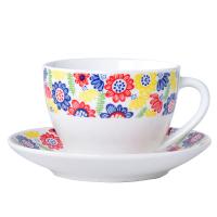 China Floral Design Style 12pcs Ceramic Cups And Saucers For Tea Taza De Cafe Tasse A Cafe for sale