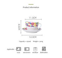 China Floral Design Style 12pcs Ceramic Cups And Saucers For Tea Taza De Cafe Tasse A Cafe for sale