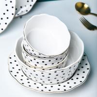 China Luxury European Porcelain Dinner Set Technique Under Glazed Ceramic Dinnerware for sale