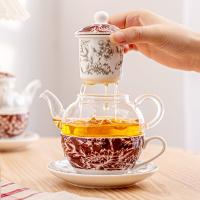 China Business Gifts Elegant Vintage Ceramic Tea Cup Set With Porcelain Teapot And Cup for sale