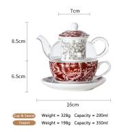 China Business Gifts Elegant Vintage Ceramic Tea Cup Set With Porcelain Teapot And Cup for sale