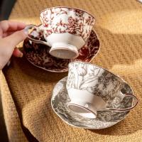 China Sustainable Ceramic Tea Cup Set For Elegant Cappuccino Cups And Porcelain Mug for sale