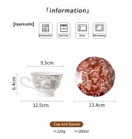 China Sustainable Ceramic Tea Cup Set For Elegant Cappuccino Cups And Porcelain Mug for sale