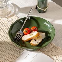 China Green Floral Ceramic Diner Set Plate Under Glazed Technique Christmas Gift For Women for sale