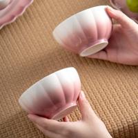 China Stunning Pink Ceramic Plates 6-Piece Dinnerware Set For Special Occasions And Presents for sale