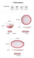 China Stunning Pink Ceramic Plates 6-Piece Dinnerware Set For Special Occasions And Presents for sale