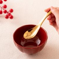 China Party Essential Stainless Steel Gold Spoon Set With Red Chopsticks Chinese Style for sale