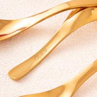 China Party Essential Stainless Steel Gold Spoon Set With Red Chopsticks Chinese Style for sale