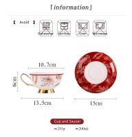 China Vintage Design Style Luxury Porcelain Tea Cup And Saucer Set Sustainable Bone Gift for sale