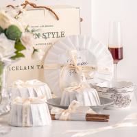 China European Style Gray Dinnerware Sets With Luxury Porcelain And Scenic Pattern Ceramic for sale