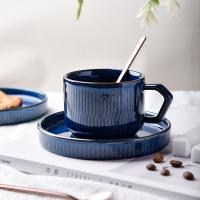 China Reactive Glaze Latte Cups And Saucer Sustainable Cappuccino Mug For Restaurant Needs for sale