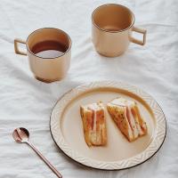 China 300ml Japanese Stackable Mug And Saucer Vintage Style Cups Saucers Set Ceramics Plate for sale